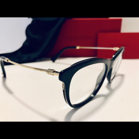 Valentino | Accessories | Valentino Womens Eyeglasses Light Gold Black ...